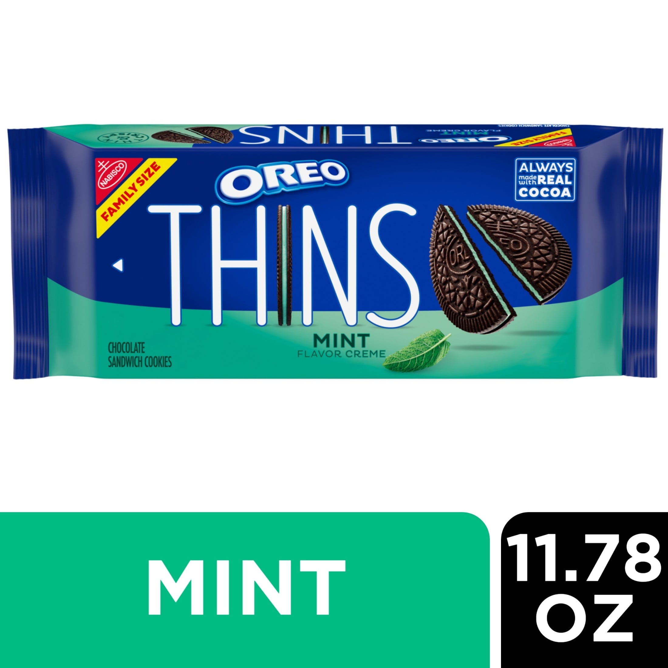 OREO Thins Mint Creme Chocolate Sandwich Cookies, - Walmart.com