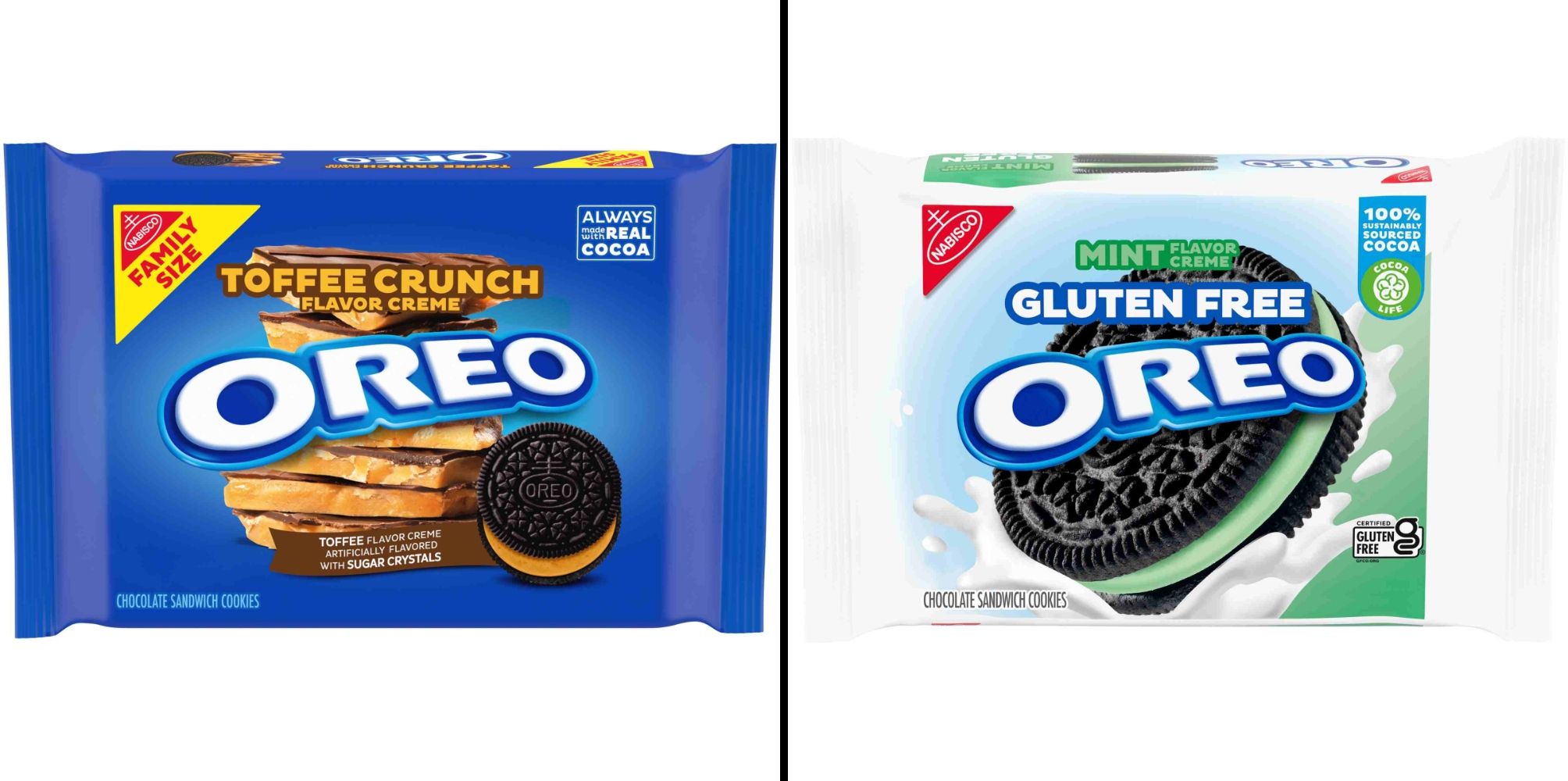 OREO Toffee Crunch Creme Sandwich Cookies 17 oz & Gluten Free Mint ...