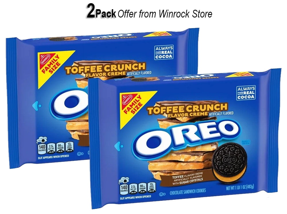 OREO Toffee Crunch Creme with Sugar Crystals Chocolate Sandwich Cookies ...