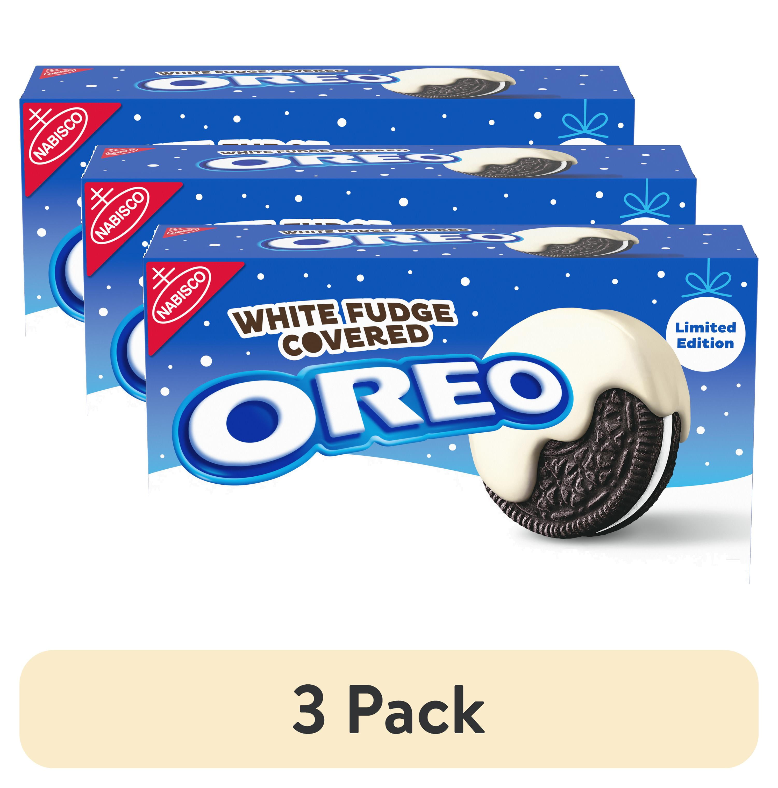 (3 pack) OREO White Fudge Covered Chocolate Sandwich Cookies, Baked, 8.5 oz, Shelf Stable ...
