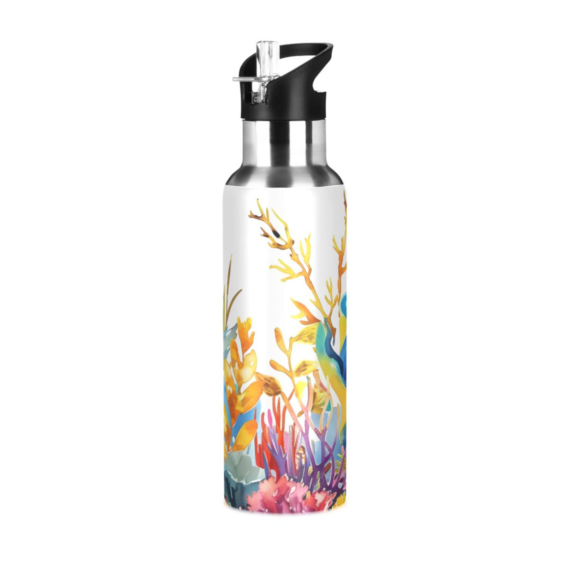 OREZI Stainless Steel Water Bottle Watercolor Underwater Flowers 20oz ...