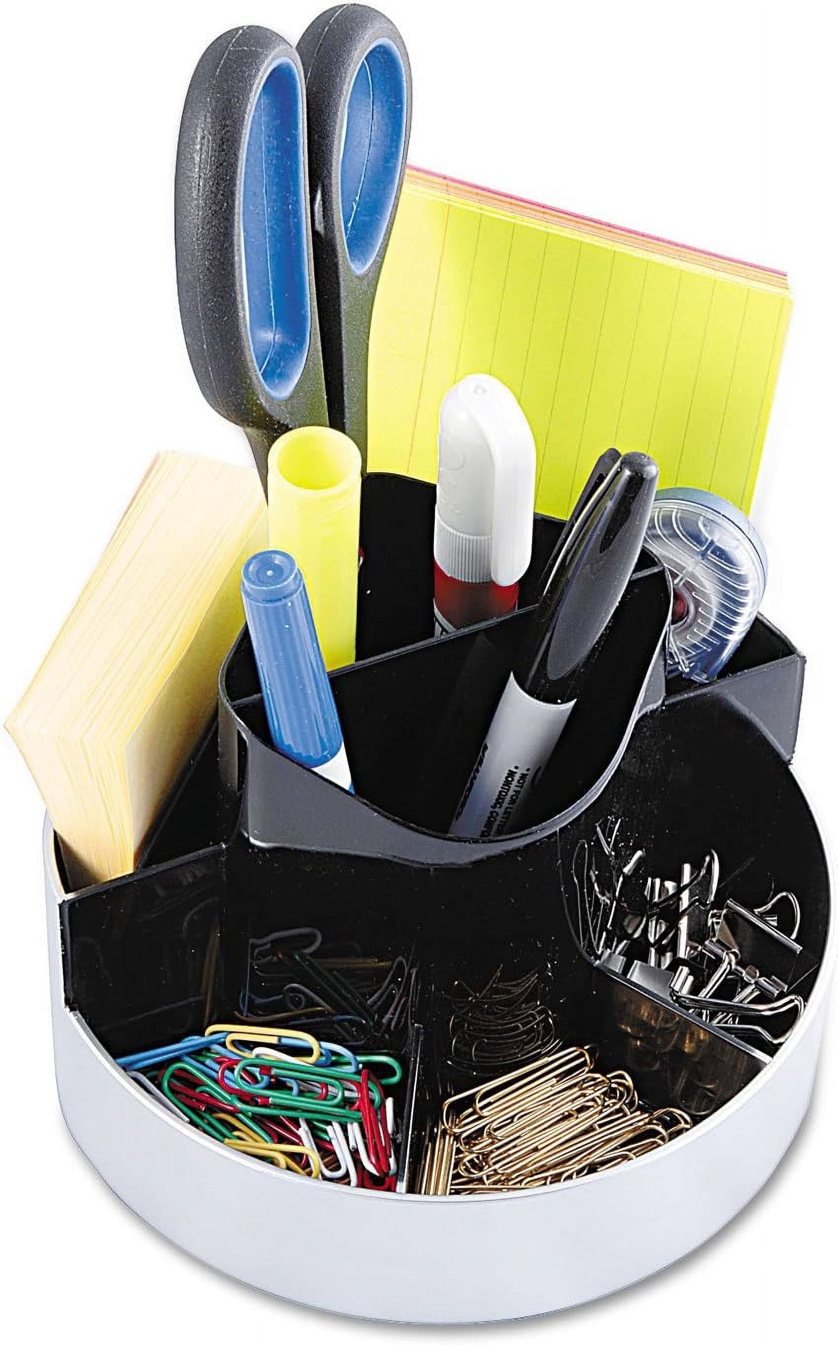 ORG620 Rotating Desk Organizer, Plastic, 6 x 5 3/4 x 4 1/2, Black ...