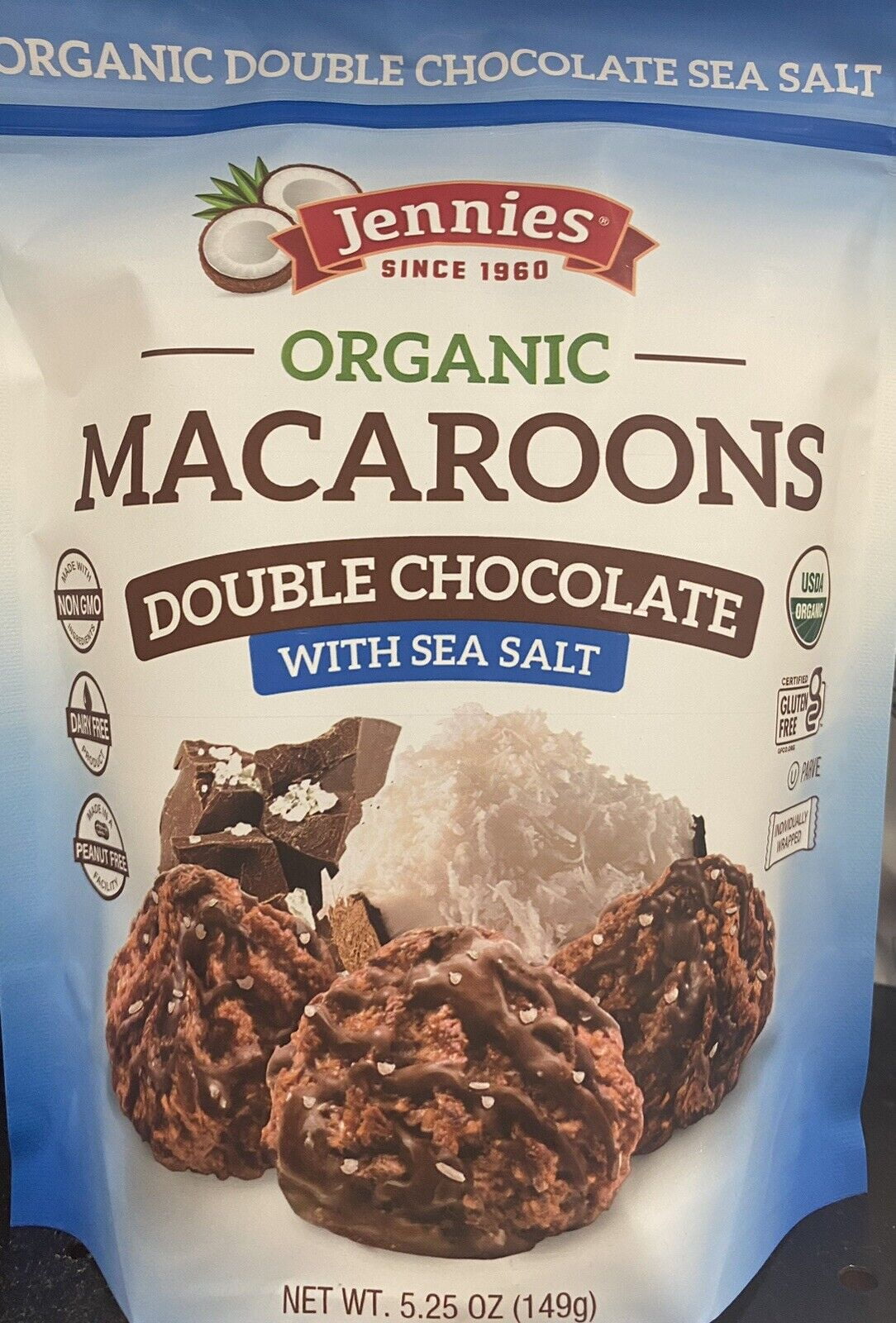 ORGANIC DOUBLE CHOCOLATE Macaroons With Sea Salt 5.25 oz Bag - Walmart.com