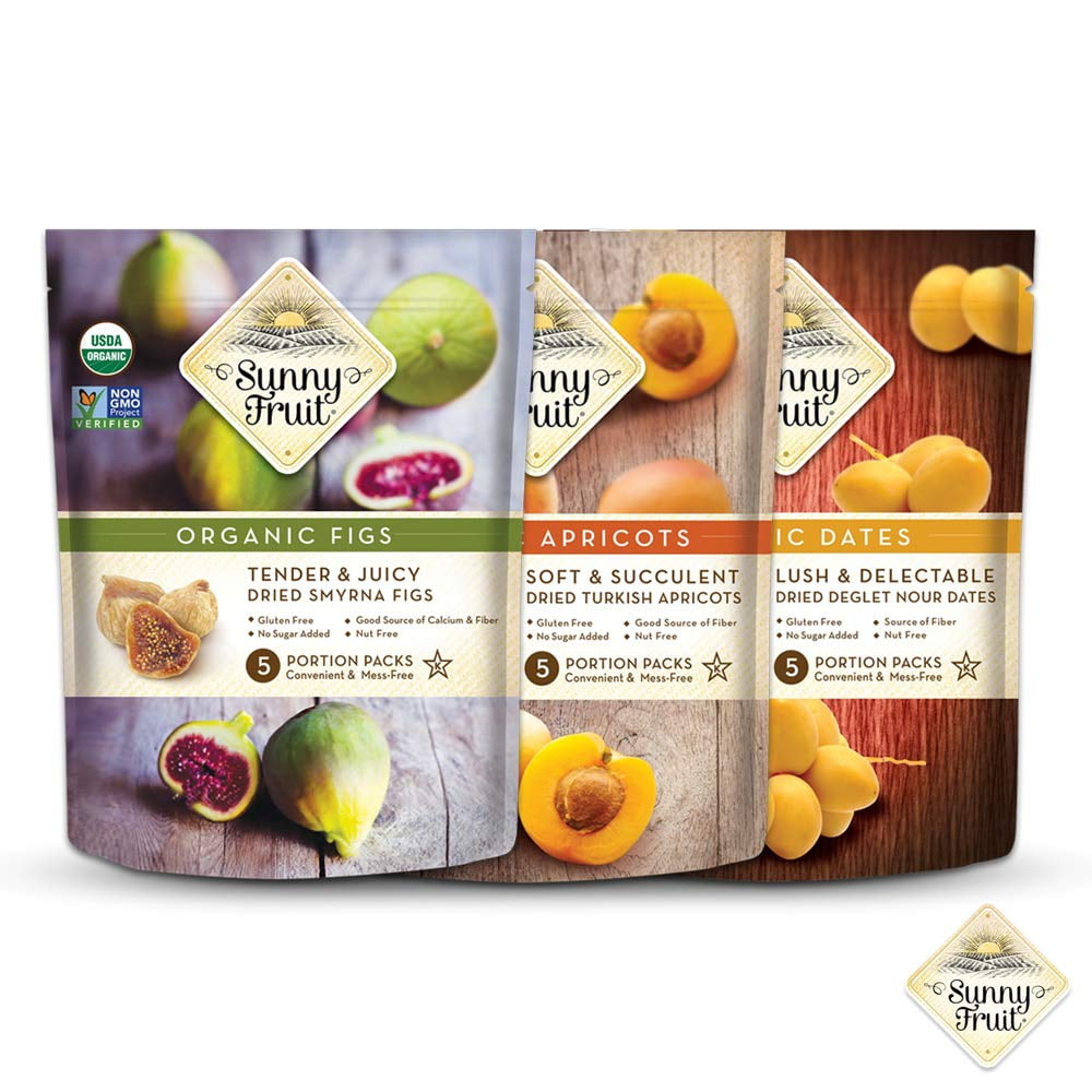 ORGANIC Dried Fruit Assortment - Sunny Fruit Figs, Apricots & Dates (3 ...
