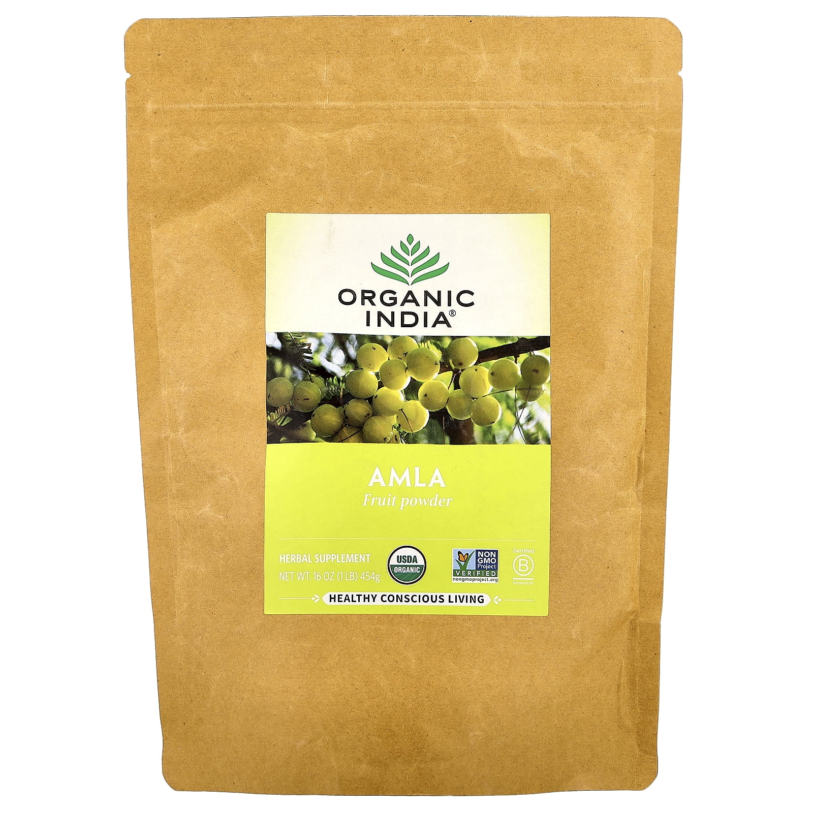 ORGANIC INDIA Amla Fruit Herbal Supplement Capsules, 1lb Bag - Walmart.com