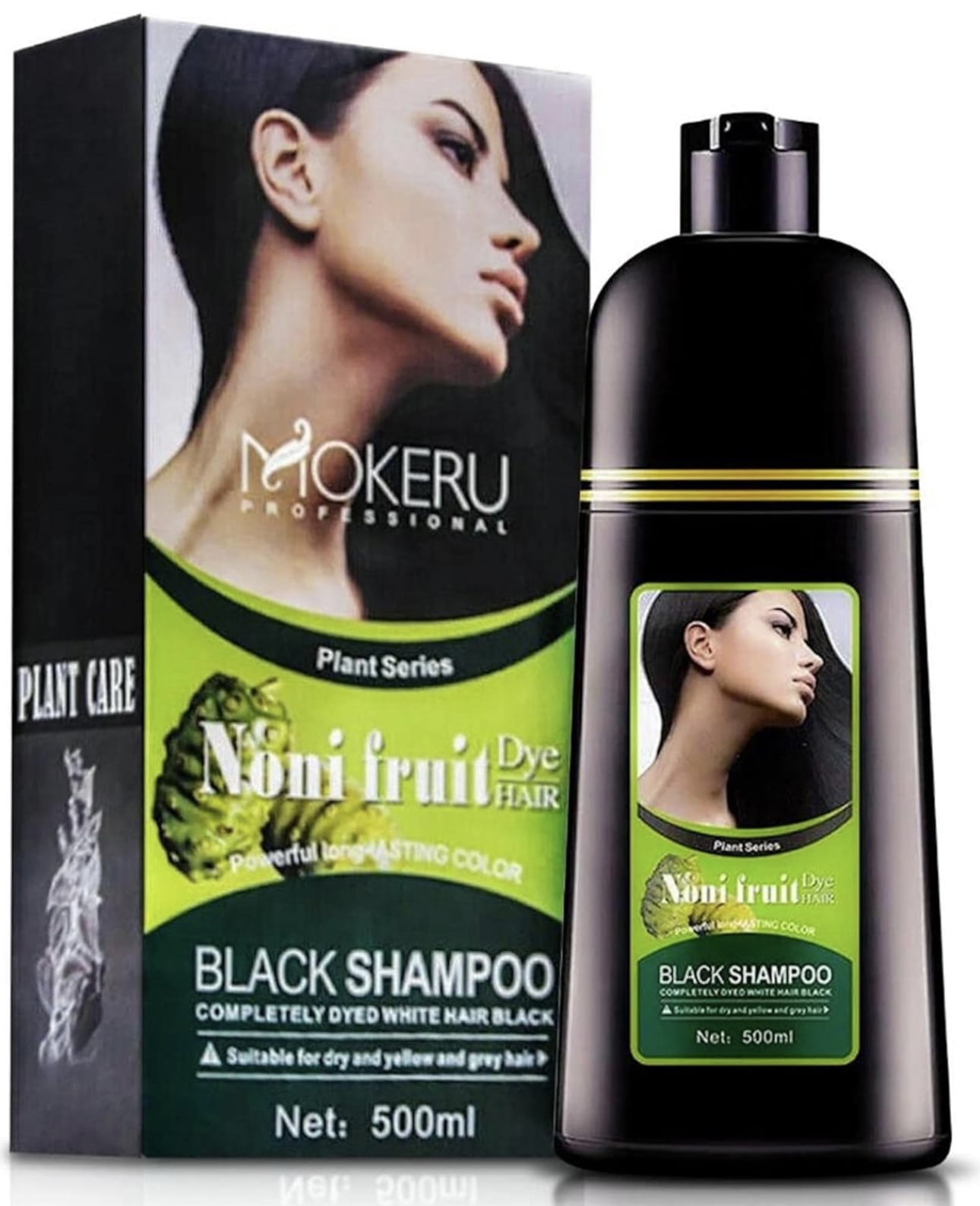 ORGANIC MOKERU NONI PLANT BLACK Professional Oil Hair Dye Color Shampoo ...