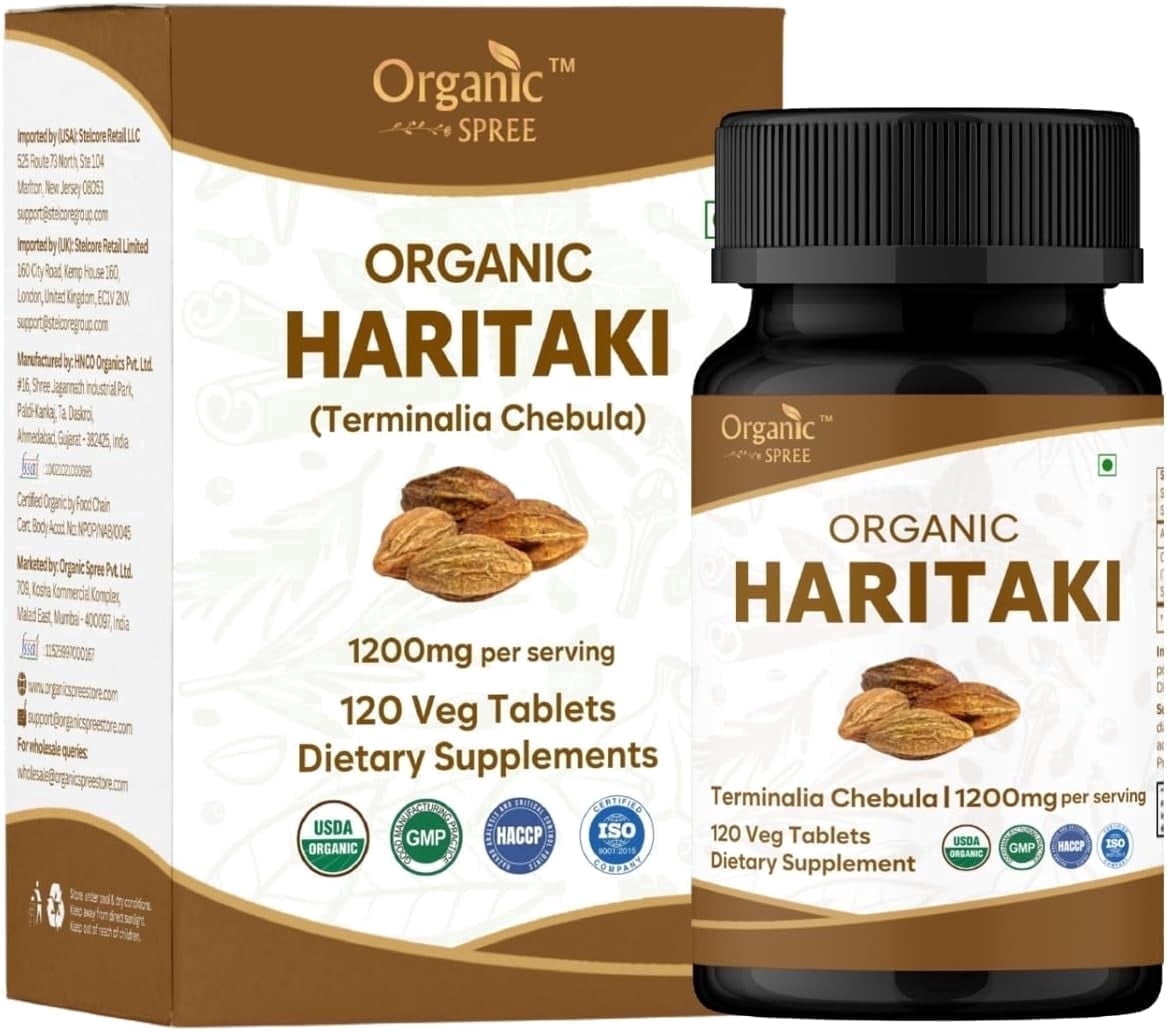 ORGANIC SPREE Haritaki Tablets 120 Count – Terminalia Chebula Herbal ...