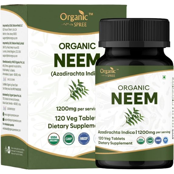 ORGANIC SPREE Neem (Azadirachta Indica) 120 Tablets | USDA Organic ...