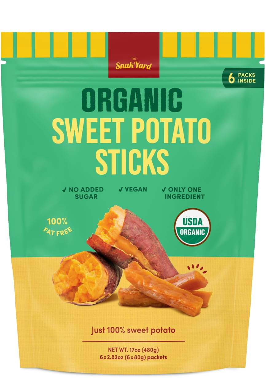 The Snak Yard Sweet Potato Sticks, Vegan Snack, 2.82oz Pack of 6 ...