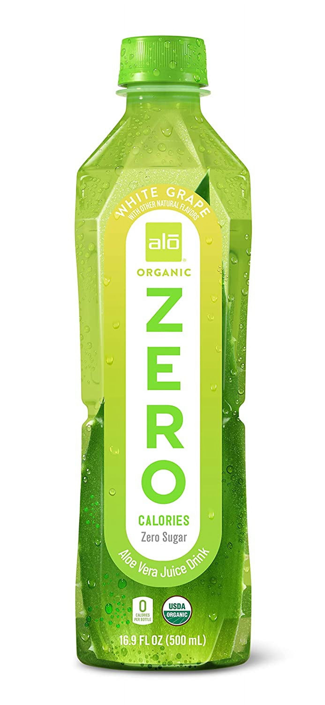 ORGANIC ZERO Aloe Vera Juice | Zero Calorie, White Grape Plant-Based ...