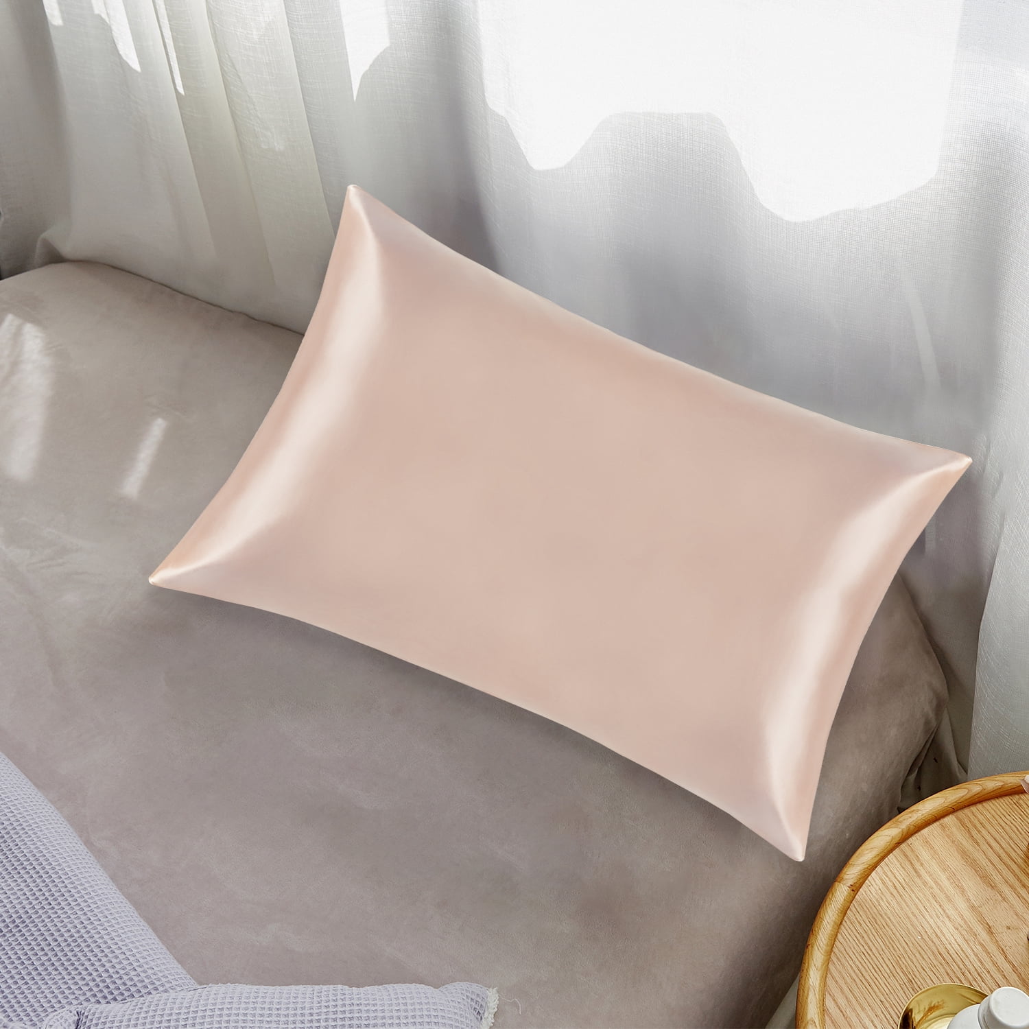 ORGANICTUNE 1 Pack Mulberry Silk Queen Pillowcase, 20x30 inches, Light ...