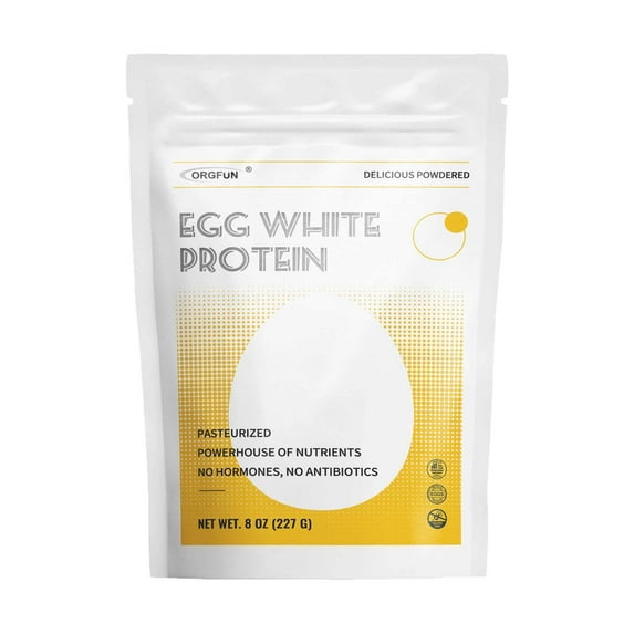 ORGFUN Egg White Powder OKA4 8 Oz, Pasteurized Egg White Powder, Gluten ...