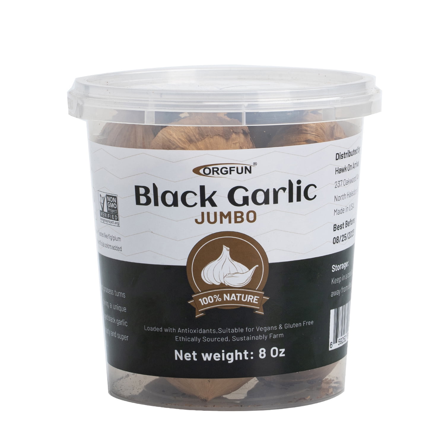 ORGFUN Premium Black Garlic, Non-Gmo, Vegan, Easy to Peel, High ...
