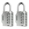 ORIA 2 Pack Combination Locks 4 Digit Outdoor Waterproof Padlock ...