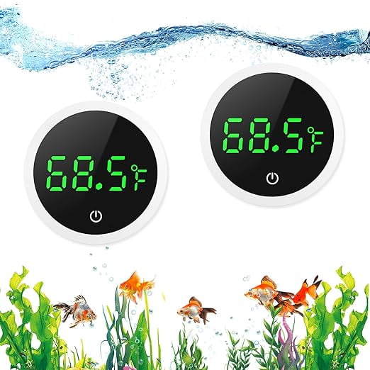 ORIA 2 Pack Digital Fish Tank Thermometer, Wireless Stick-on Aquarium ...