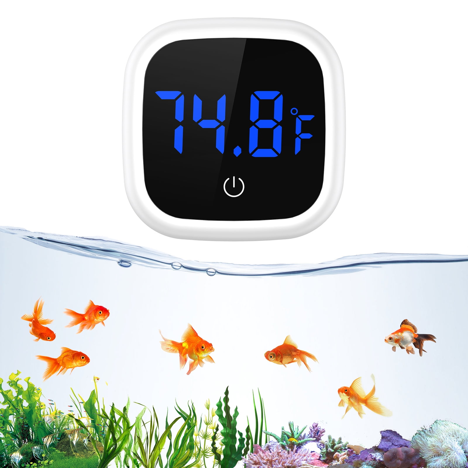 ORIA Digital Aquarium Thermometer, LED Fish Tank Thermometer for Fish ...