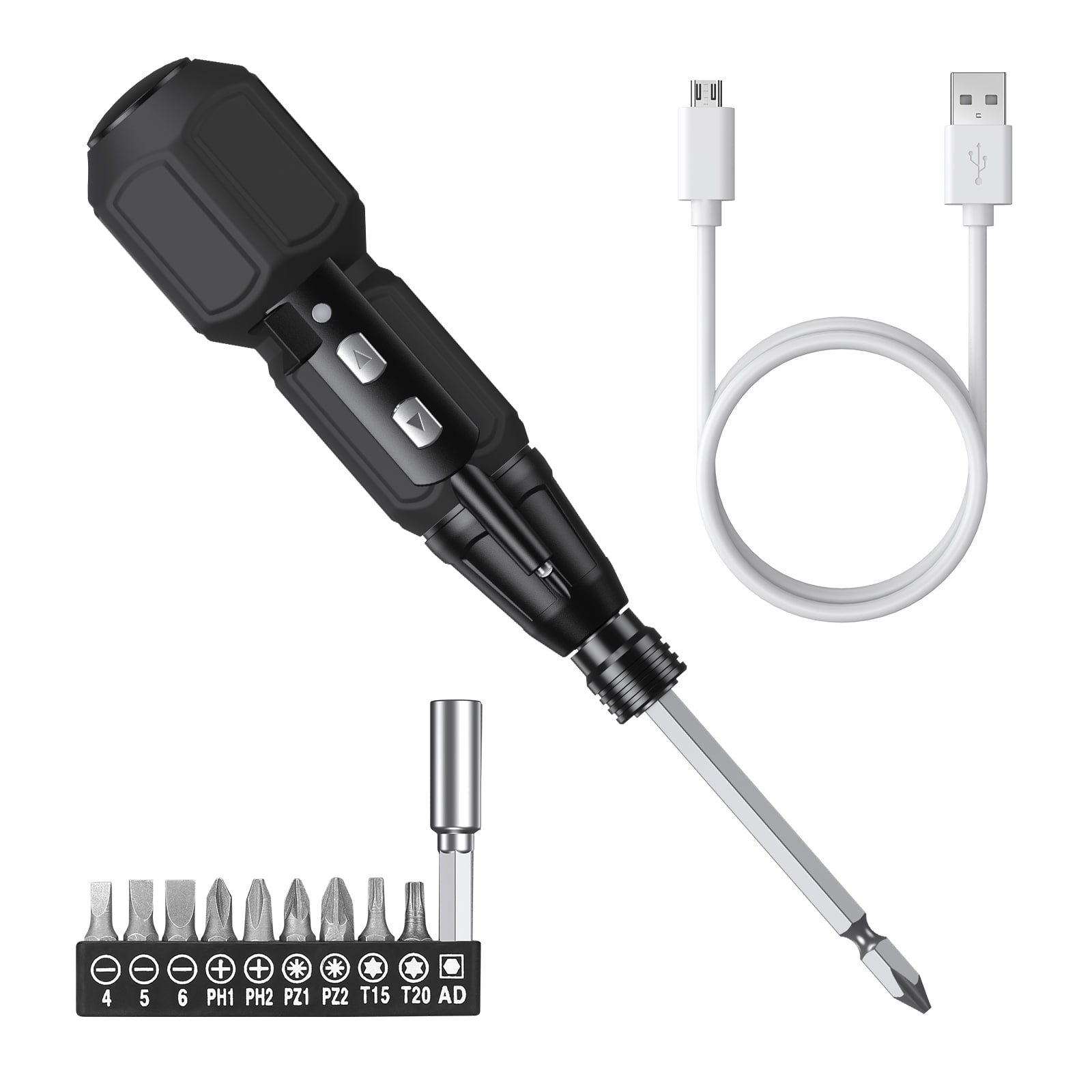 ORIA Eletric Screwdriver kit with Pivoting Handle, LED Light, 9 in 1 ...