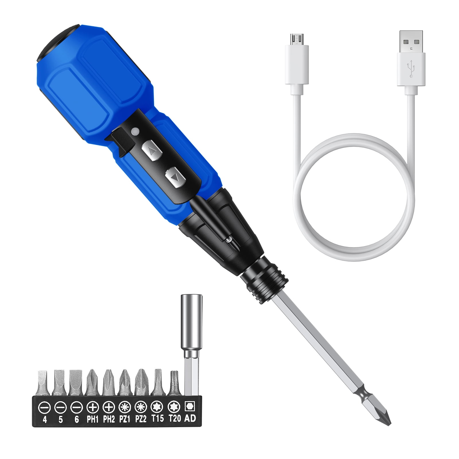 ORIA Eletric Screwdriver kit with Pivoting Handle, LED Light, 9 in 1 ...
