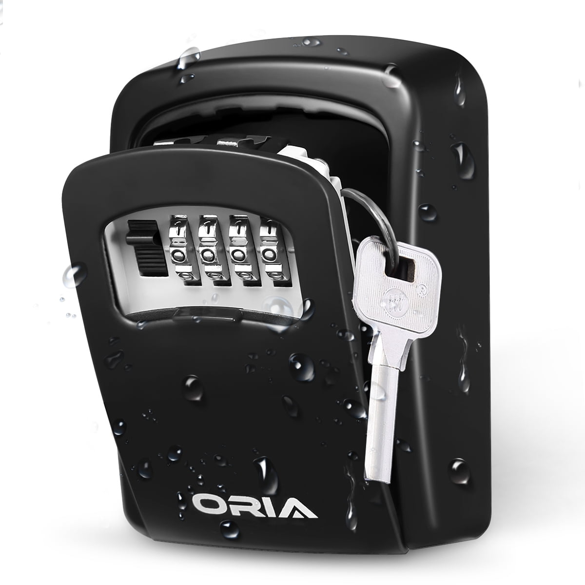 ORIA Key Storage Lock Box, 4 Digit Combination Lock Box, Wall Mounted ...