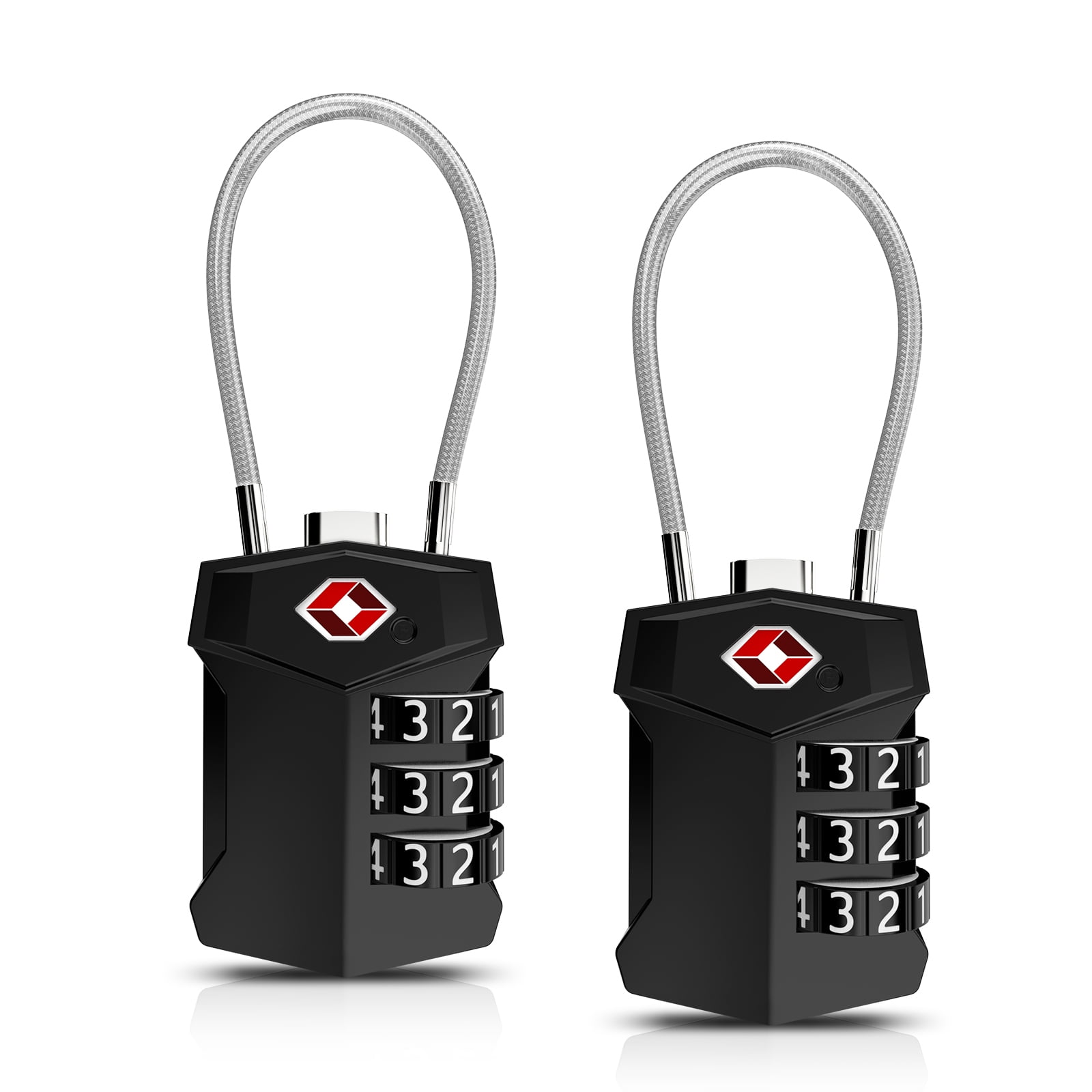 ORIA TSA Accepted Cable Luggage Locks, [2 Pack] 3 Digit Combination ...