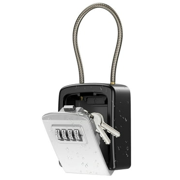 Iron Lock Waterproof Key Box - 4-Digit Combo, Removable Shackle ...