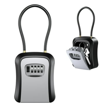 Key Storage Lock Box, Combination Lock Box, Wall Mounted Lock Box Black ...