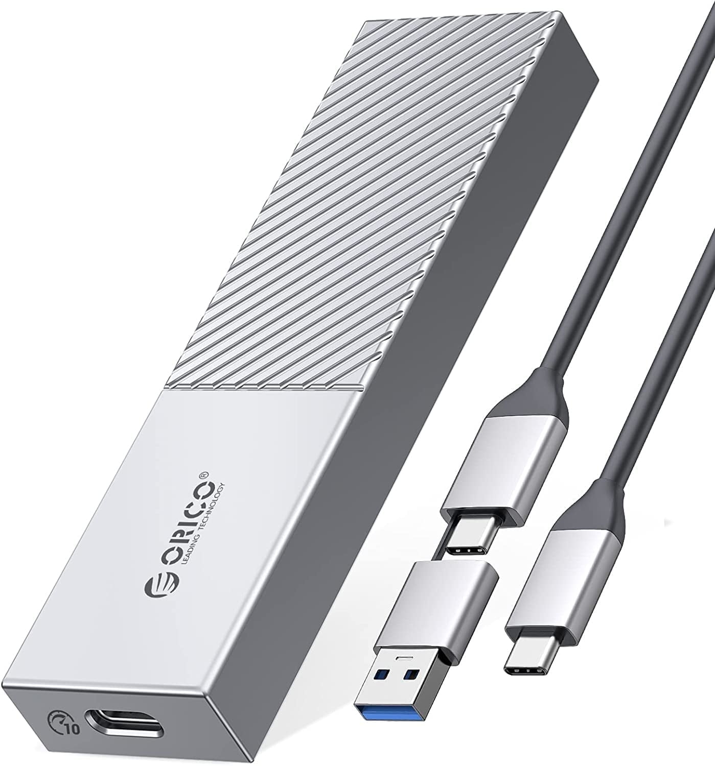 ORICO 10 Gbps m.2 NVME SSD Enclosure Adapter with 2-in-1 Cable,USB 3.2 ...