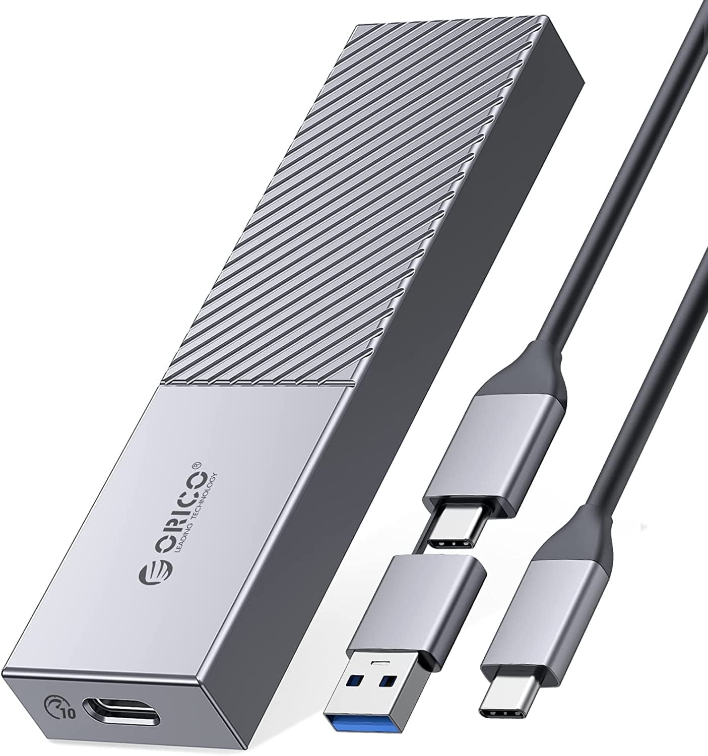 ORICO 10 Gbps m.2 NVME SSD Enclosure Adapter with 2-in-1 Cable,USB 3.2 ...