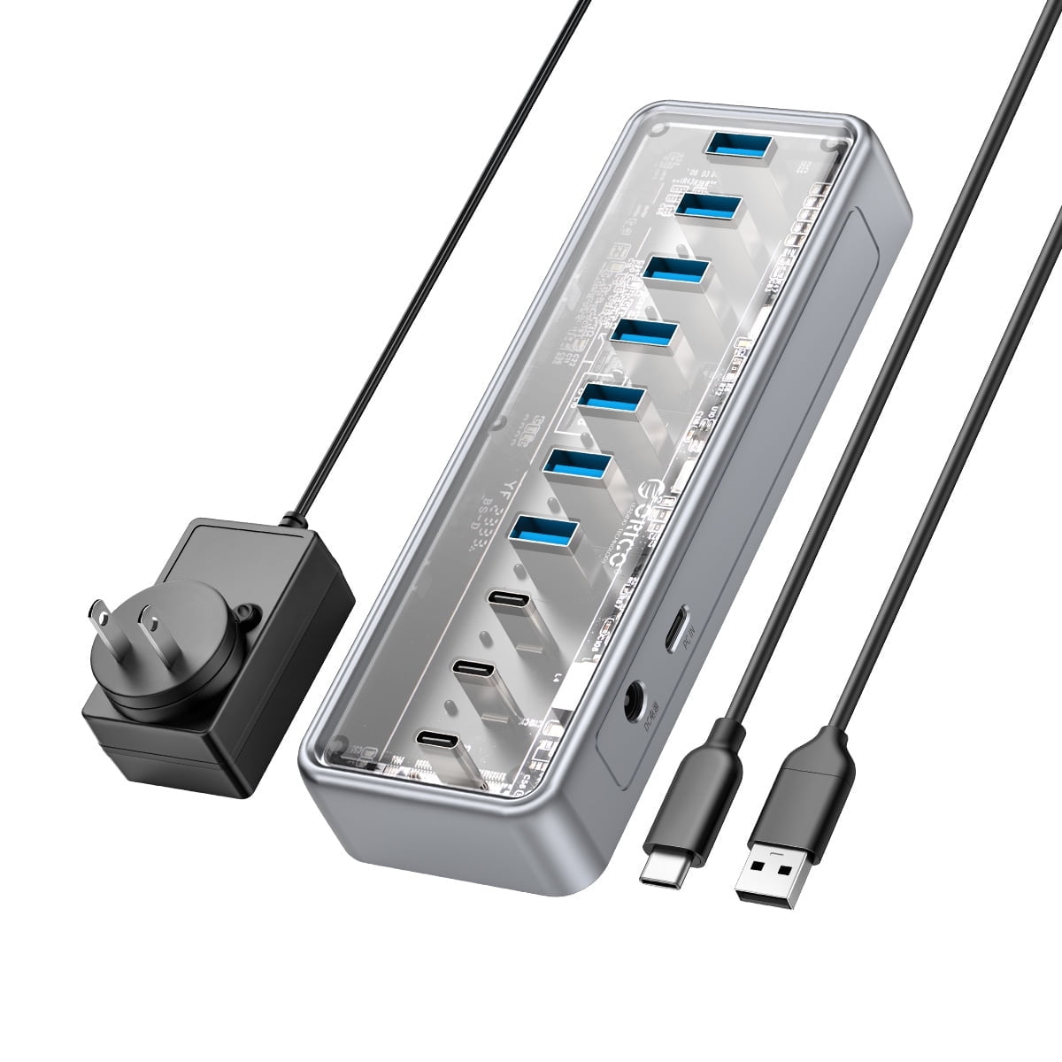 ORICO 10 Ports USB Hub Splitter with Power Supply Usb3.1 5Gbps Powered ...