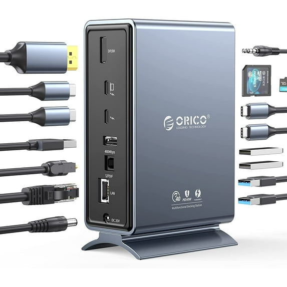 ORICO 15 in 1 USB C Docking Station, Dual Monitor, 8K Display ...
