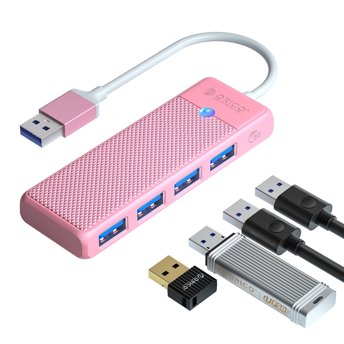 ORICO 4-Port USB 3.0 Hub, Ultra Slim USB Splitter for Laptop, PC ...
