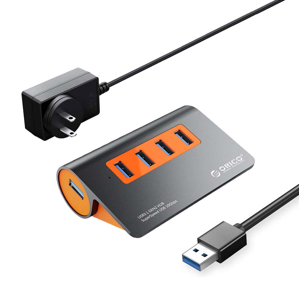 ORICO 4 Port powered USB Hub for Laptop/PC/computer 10Gbps- USB 3.1 ...