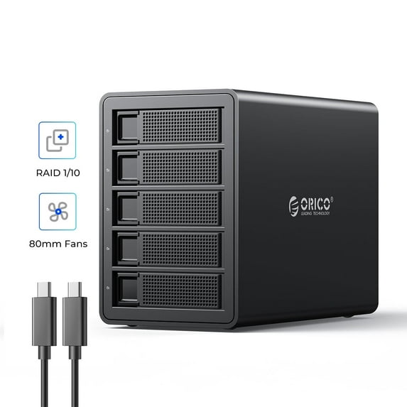 ORICO 5 Bay HDD/SSD Docking Station, RAID, 240TB Max, USB 3.1 Gen 2 ...