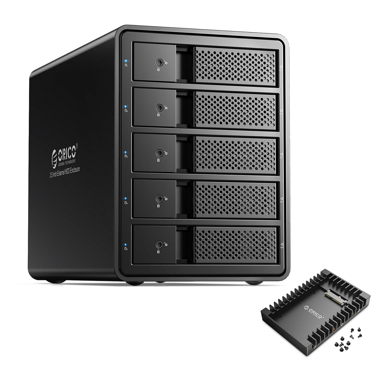 ORICO 5 Bay 3.5" Hard Drive Docking Station with 2.5" to 3.5" Internal ...