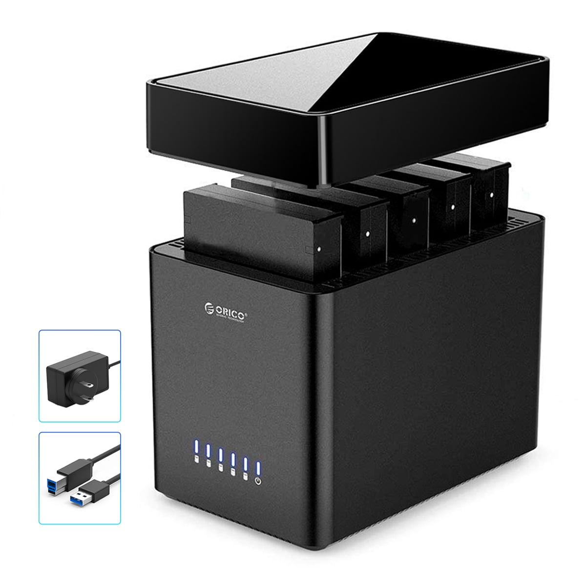 ORICO 5 Bay Hard Drive Enclosure for 3.5 in SATA SSD/HDD External Hard ...