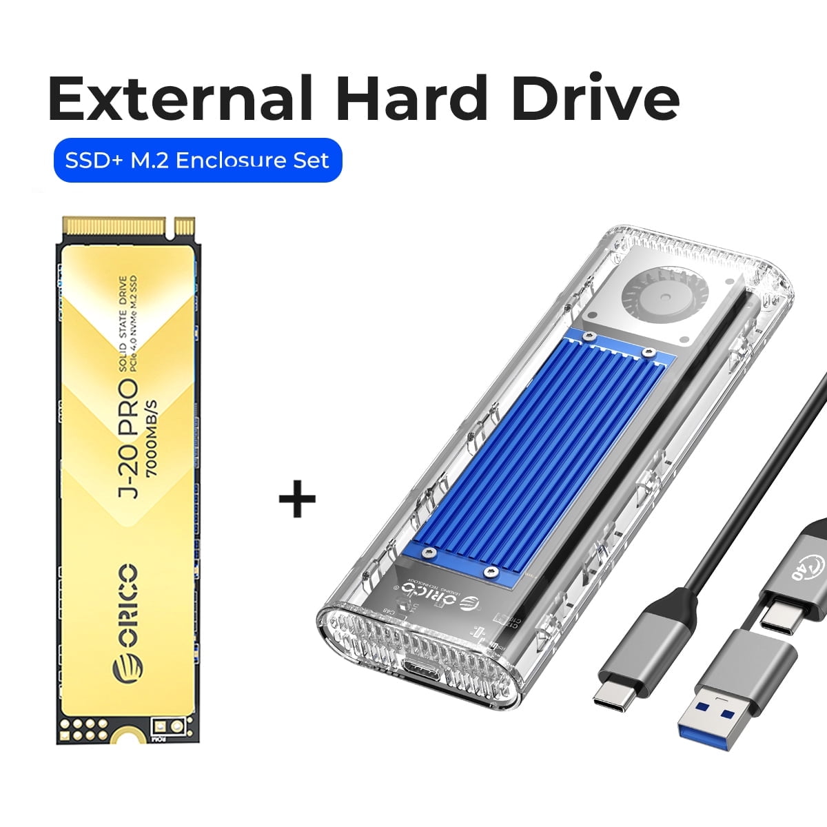 ORICO 512GB External Hard Drive for Laptop Portable Hard Drive Type-C ...