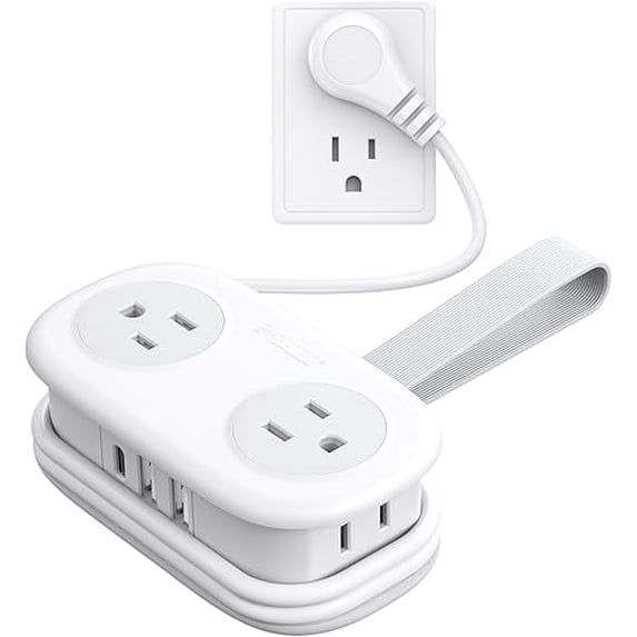 ORICO 7-in-1 Travel Power Strip, Cruise Ship Approved with 4 AC Outlets ...