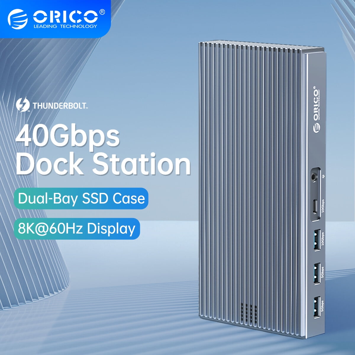 ORICO 8K Thunderbolt 3 Dock M.2 NVMe NGFF Enclosure USB C Laptop Docking Staion - Walmart.com