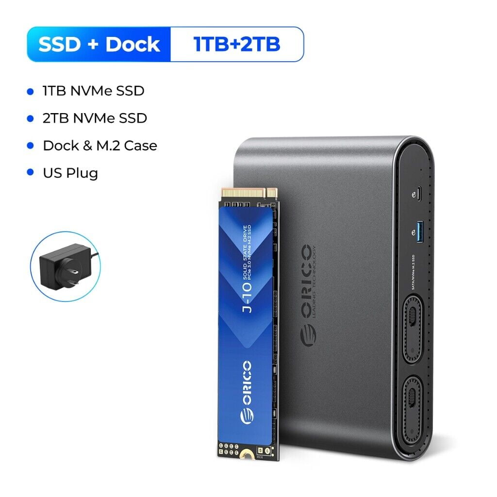 ORICO Aluminum M.2 SSD Enclosure, 11-in-1 Dock with 4K HDMI, RJ45, 60W ...