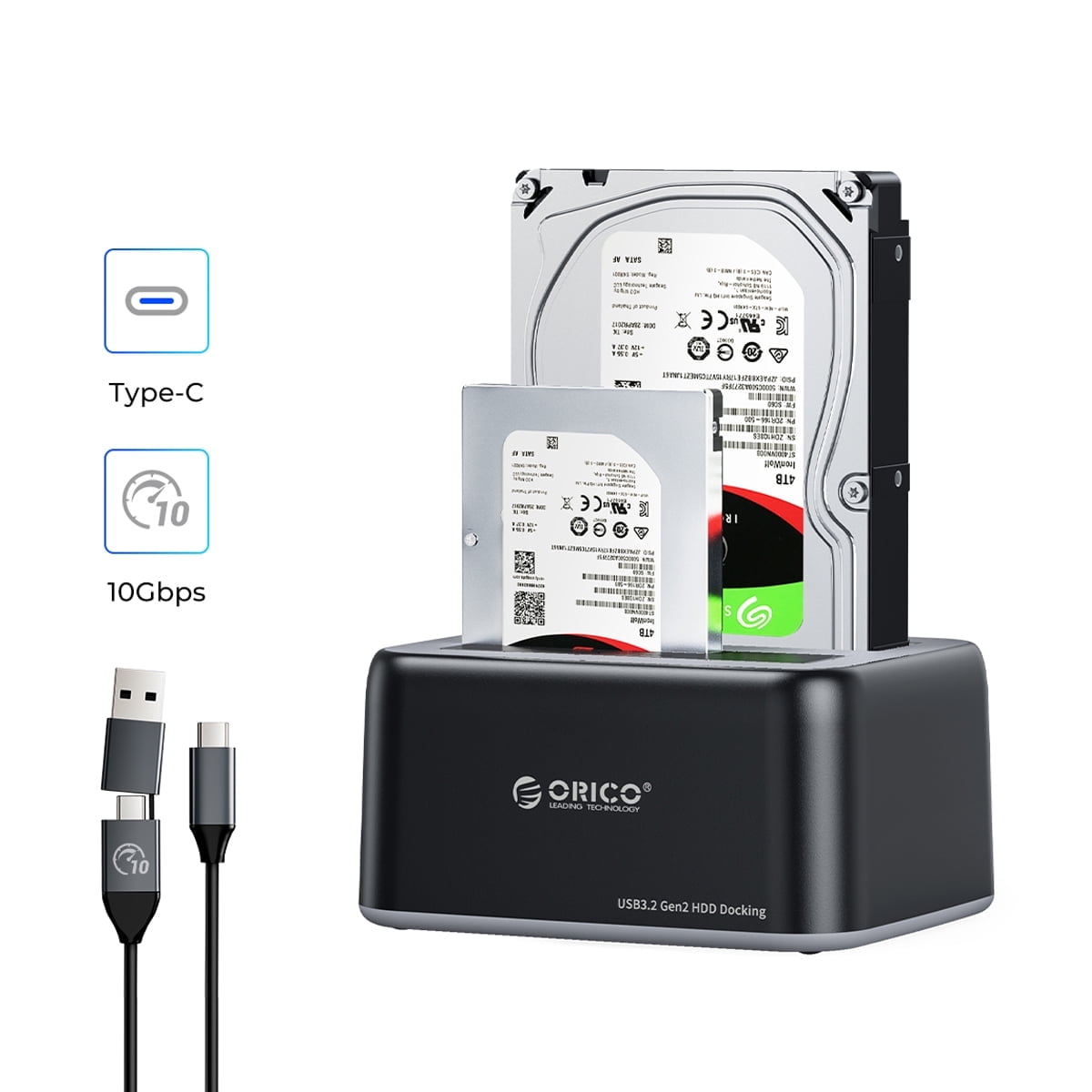 ORICO Dual Bay External Hard Drive Enclosure 2.5/3.5 inch Hard Drive ...