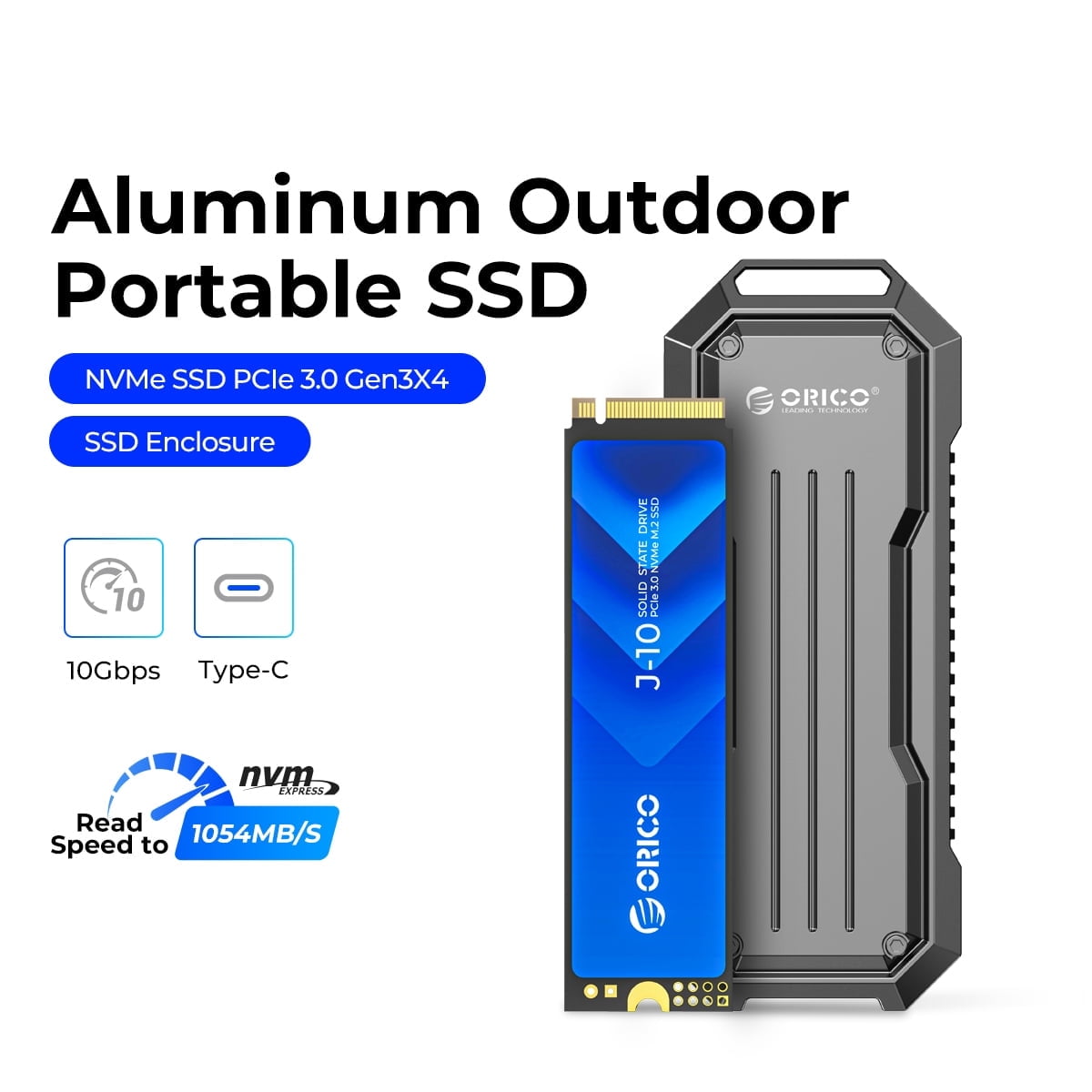 ORICO External Hard Drive 2TB Portable Hard Drive M.2 NVMe SSD with M.2 ...