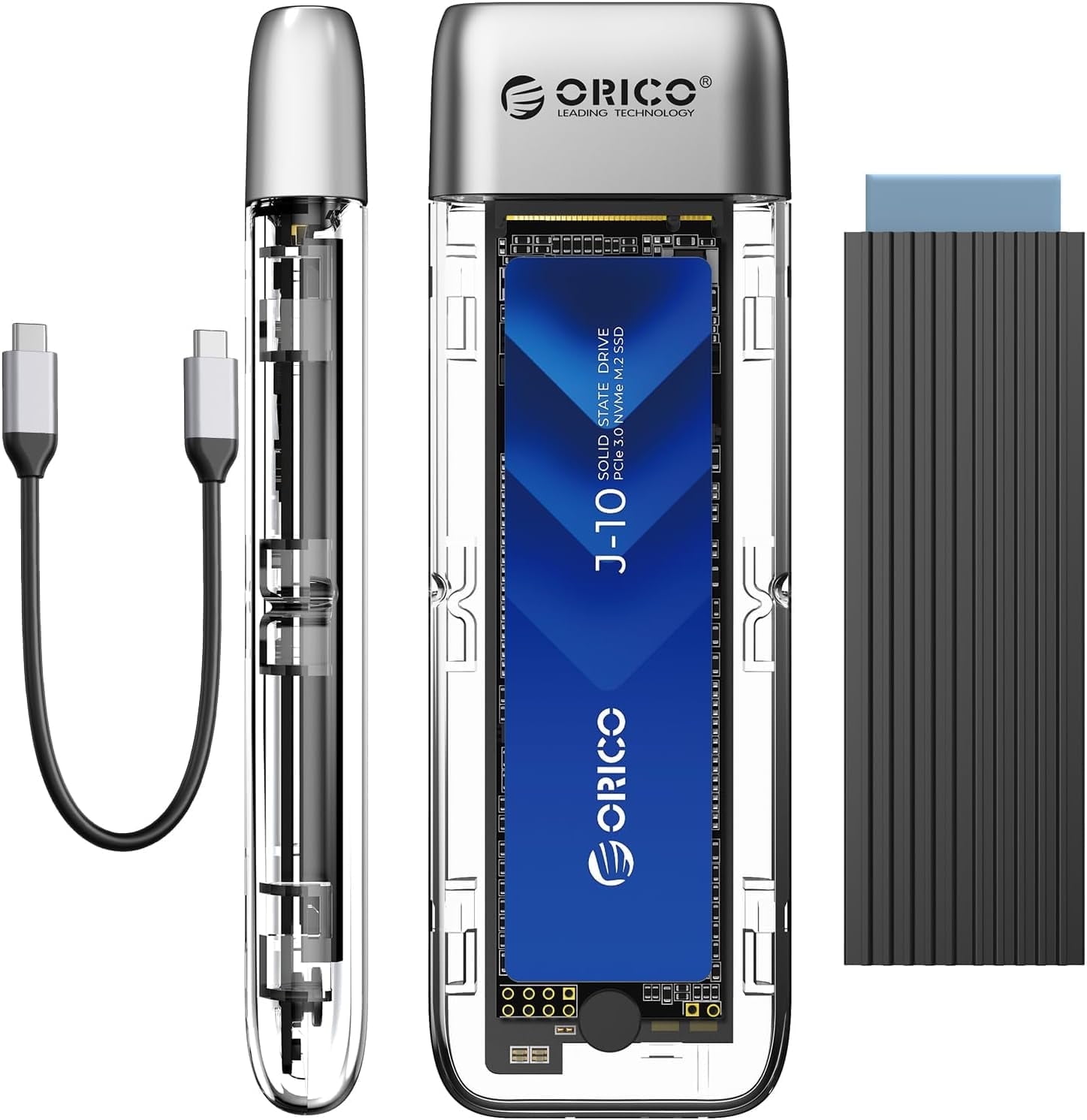 ORICO External M.2 SSD Enclosure Case NVMe 10Gbps/SATA 6Gbps Dual ...