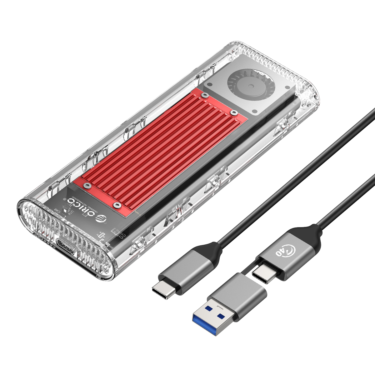 ORICO USB4 M.2 NVMe SSD Enclosure 40Gbps Case Aluminum Built-in Fan ...