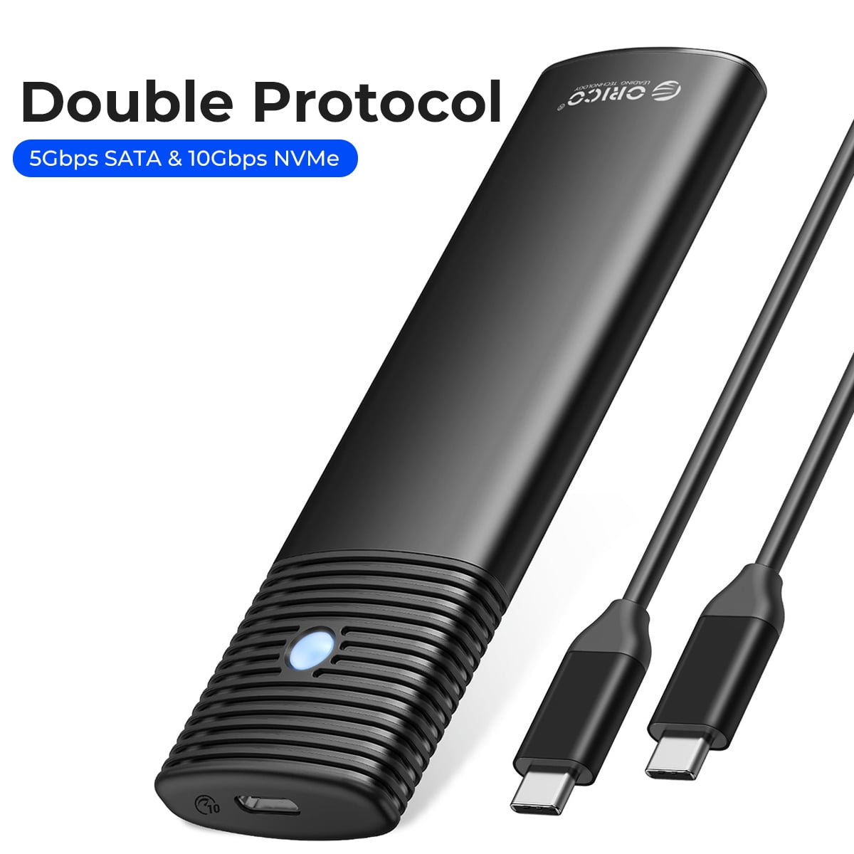 ORICO M.2 SSD Enclosure, Aluminum, SATA/NVMe External Hard Drive for M ...