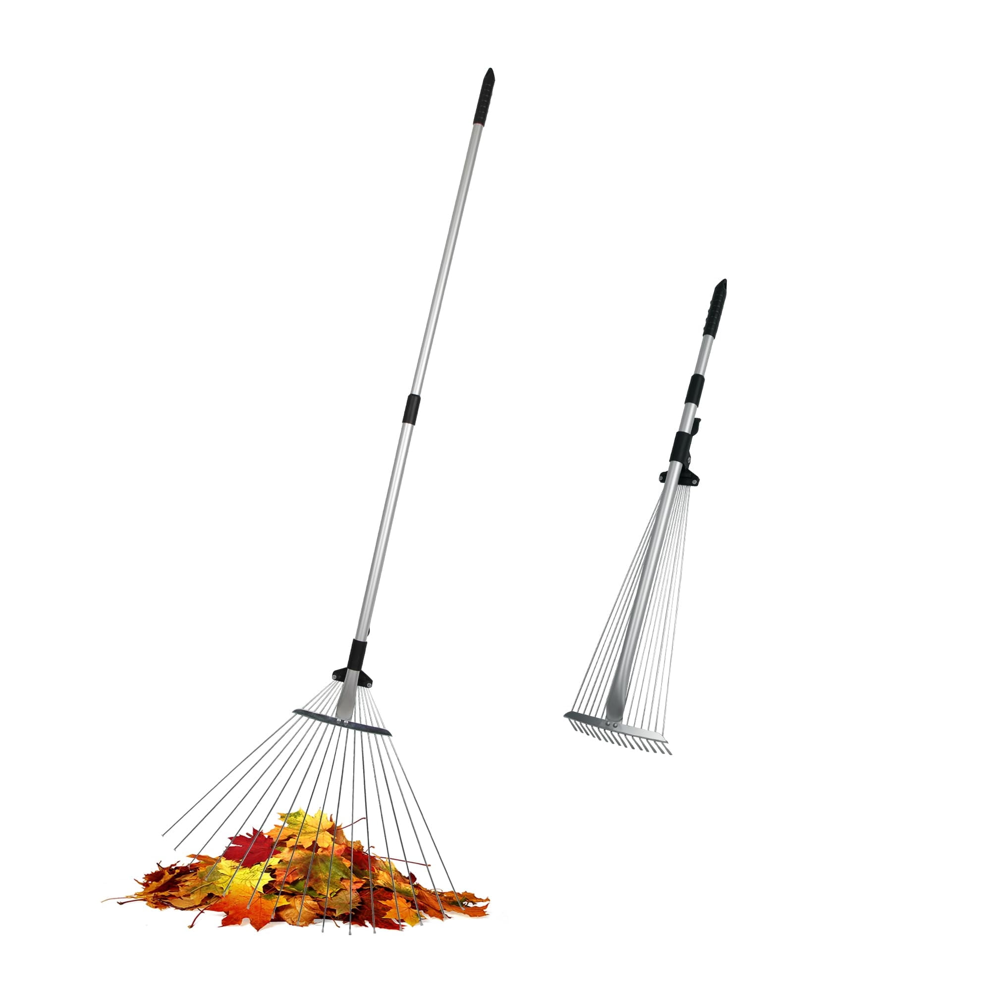 ORIENTOOLS Telescopic Garden Rake, 19-52 cm Adjustable Metal Head, 82 ...