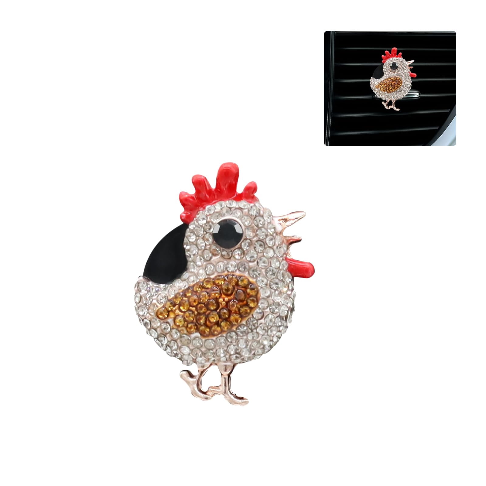 ORIESSE Chicken Car Vent Clip Bling Chick Car Air Freshener Cute Car ...