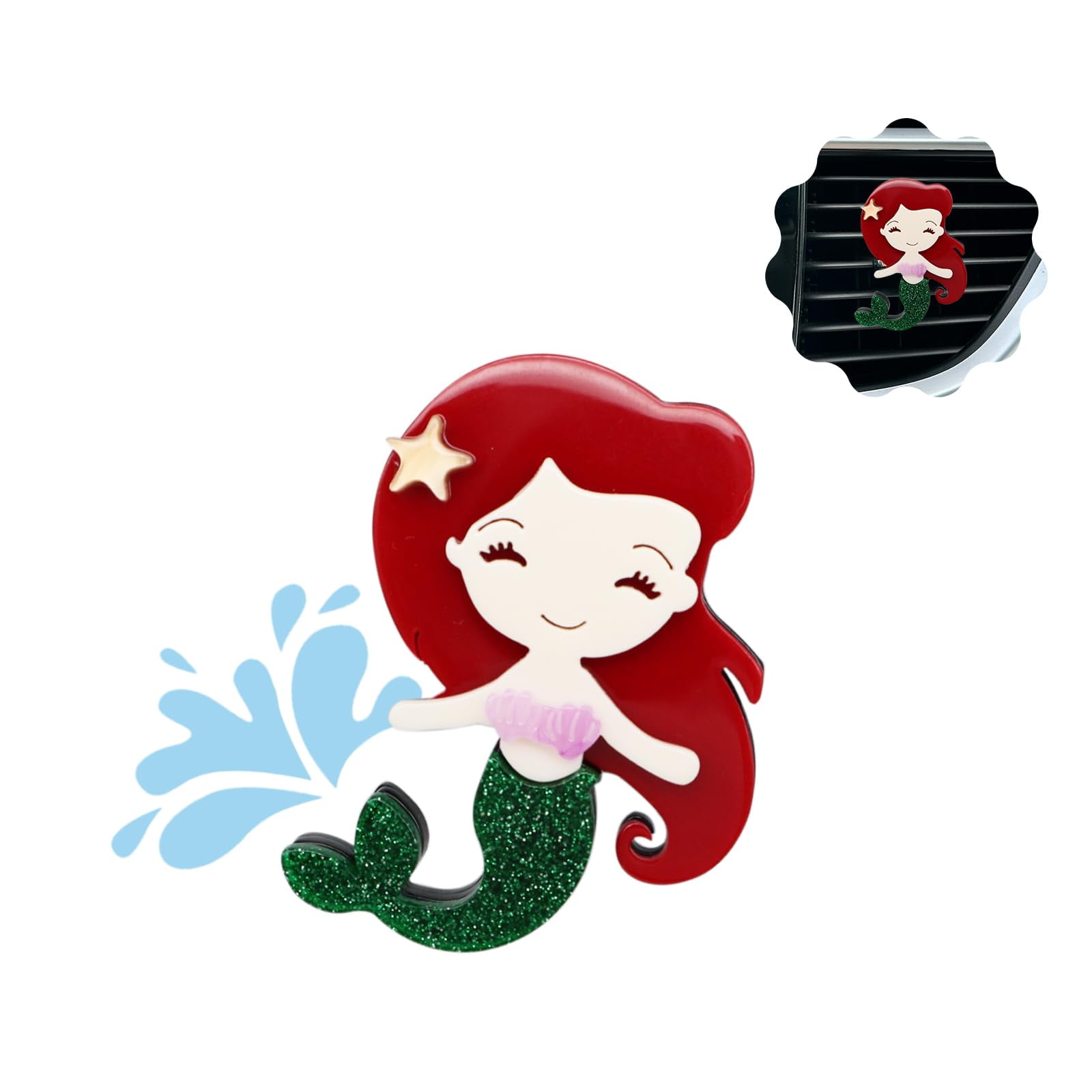 ORIESSE Mermaid Car Air Freshener Vent Clips Car Aroma Diffuser Cute 3D ...