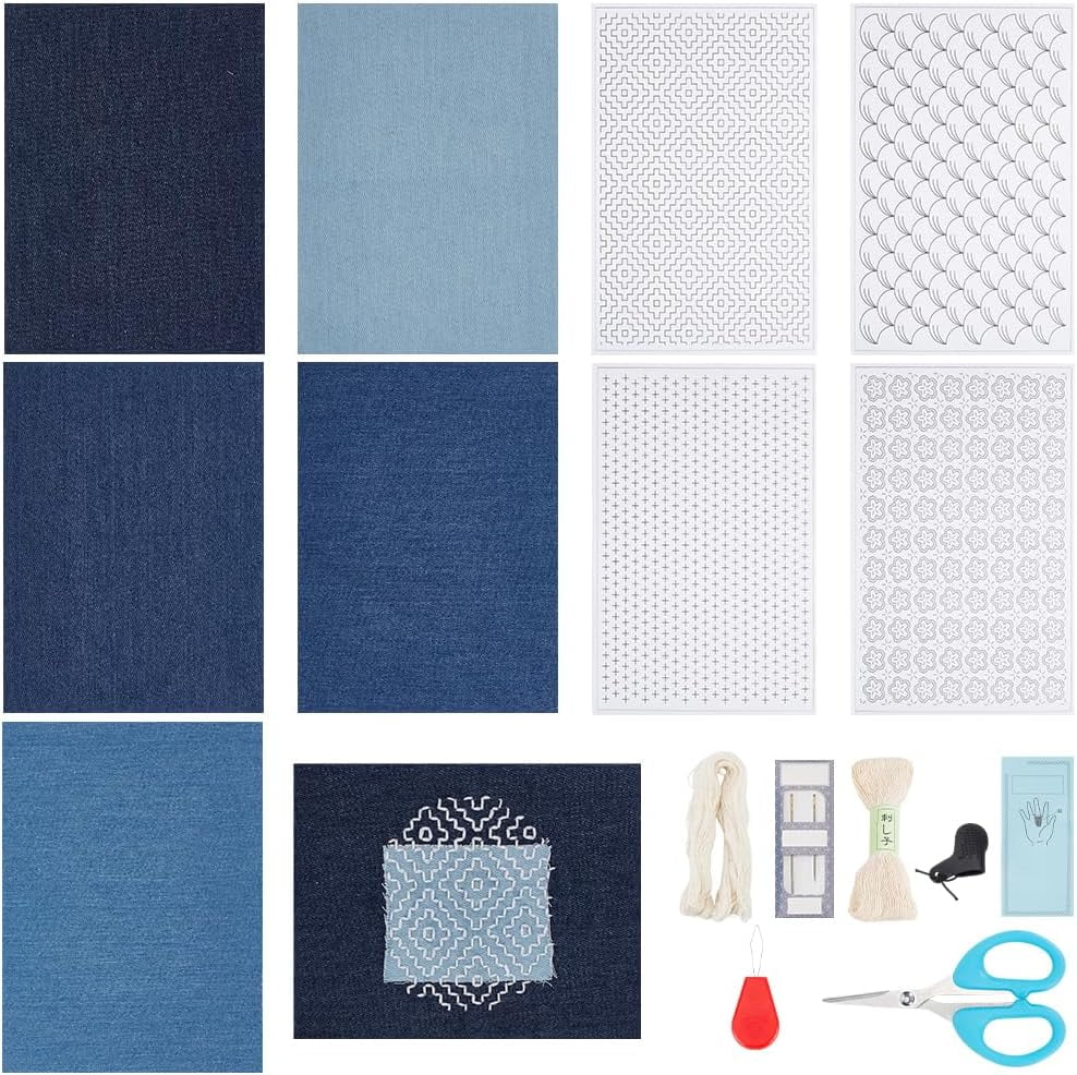 ORIGACH Sashiko Kit for Beginners Adults, DIY Sashiko Mending Patchwork ...