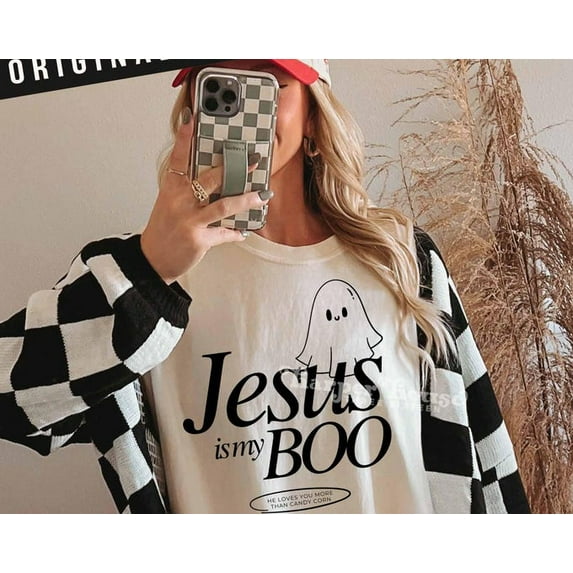 ORIGINAL Jesus is my Boo Retro Cute Ghost Christian Tshirt Designs ...
