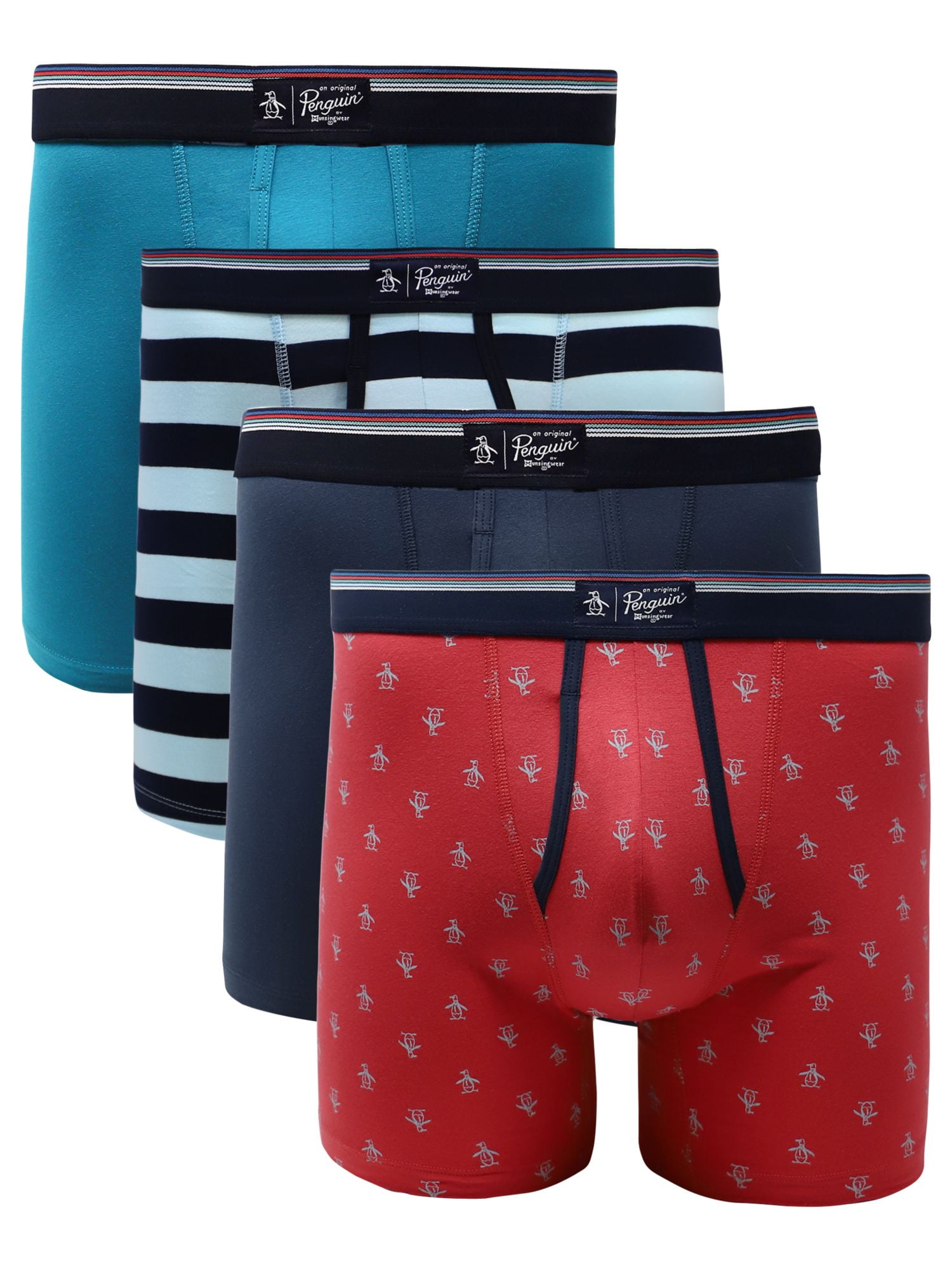 ORIGINAL PENGUIN Intimates 4 Pack Navy Logo Waistband Boxer Brief ...